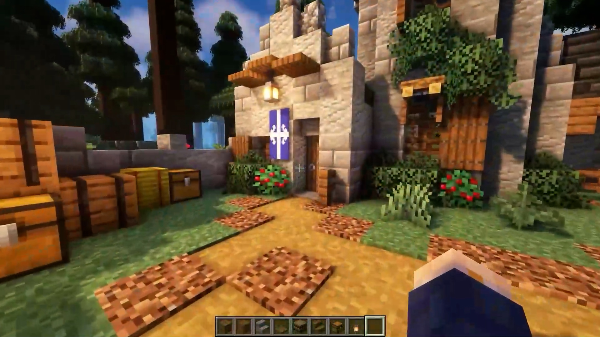 I built a simple castle base in Minecraft survival!