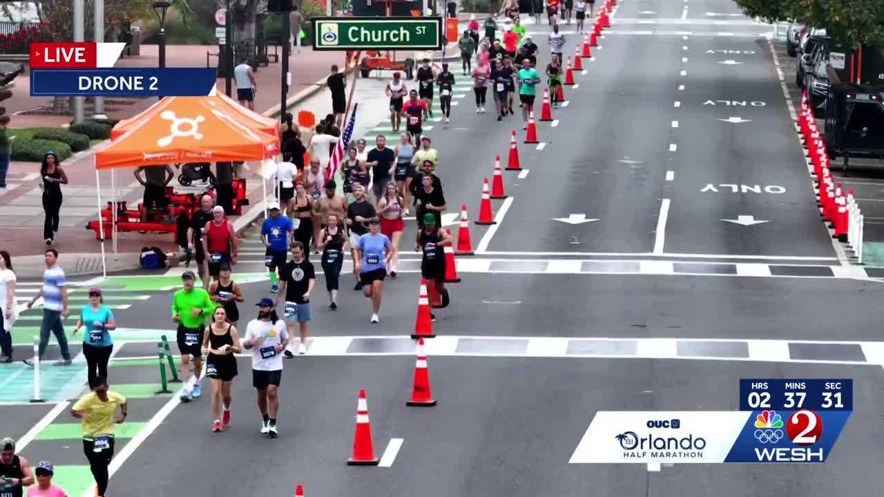 Finish line cam | OUC Orlando half marathon