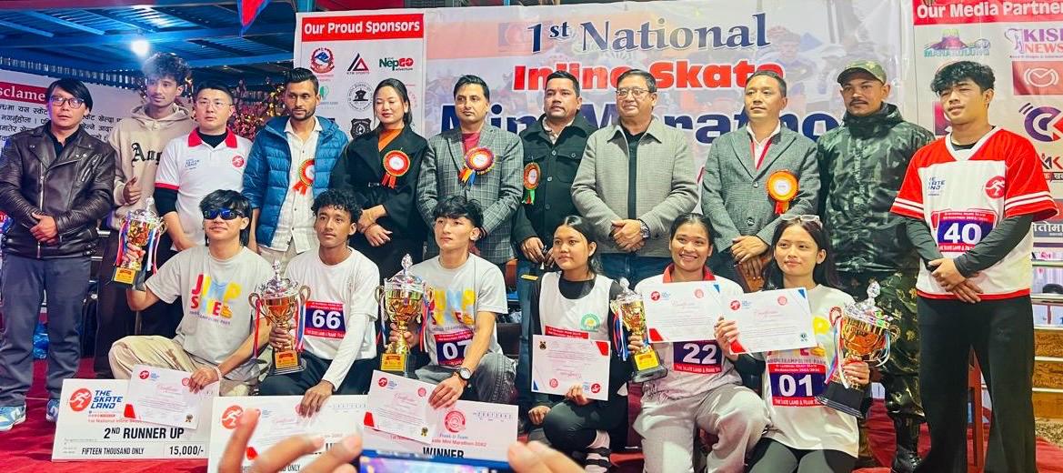 Nimisha and Samden victorious in 1st National Open Skate Marathon