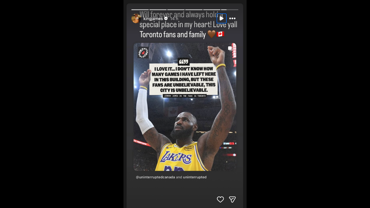 “Family” - LeBron James sends heartfelt message to fans from Toronto ...