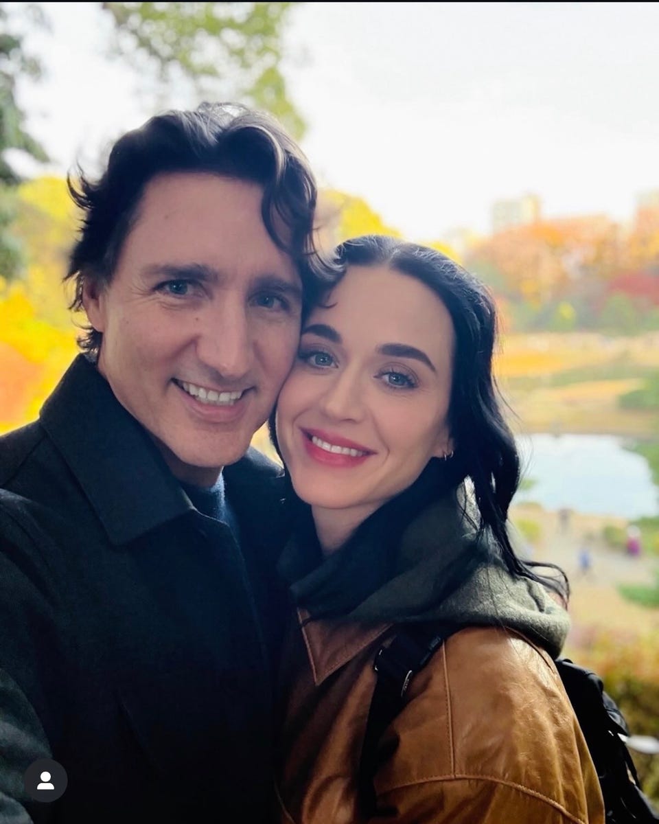 Katy Perry and Justin Trudeau were photographed kissing during a ...