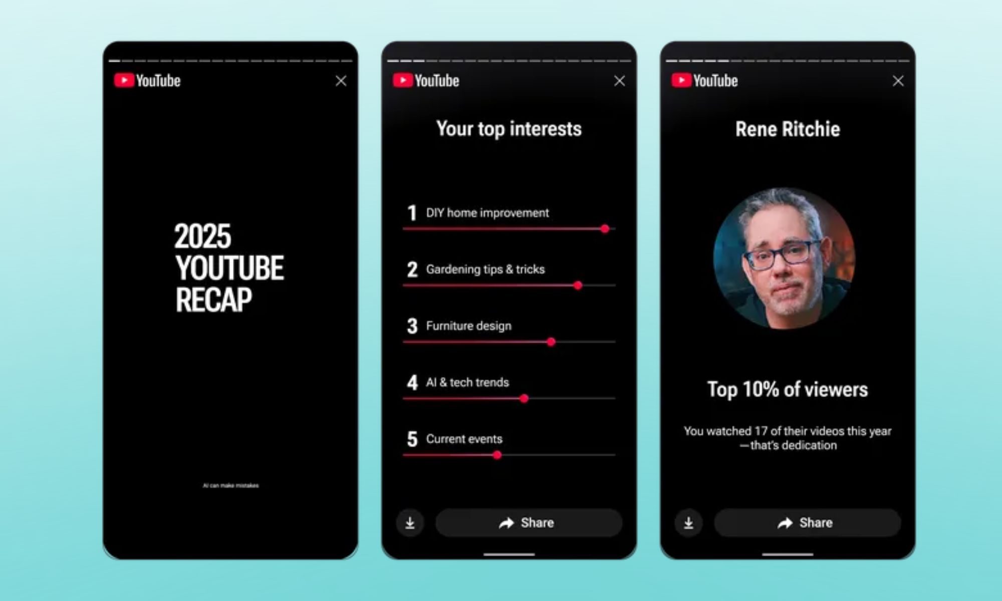 YouTube’s new recap feature turns your watch history into a personality