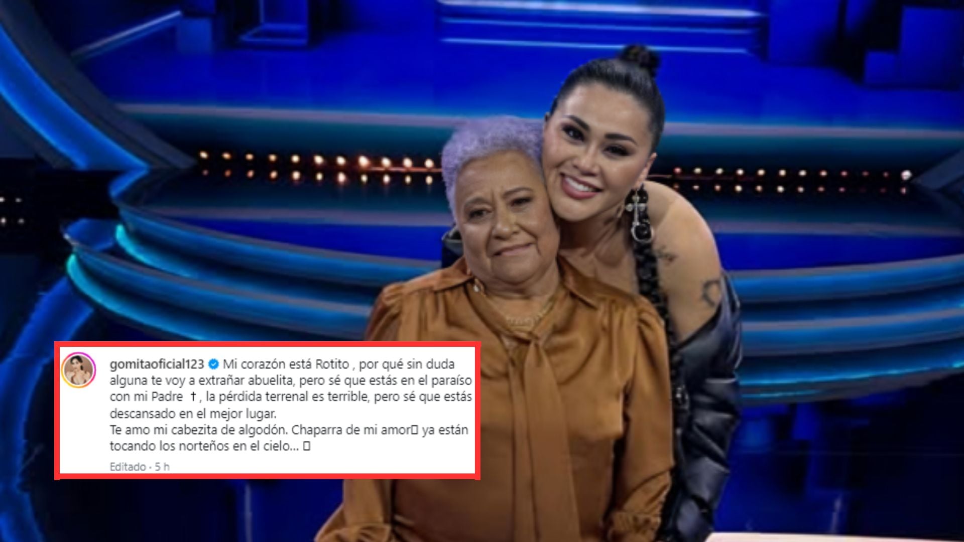 Gomita anuncia la muerte de su abuela con un emotivo mensaje