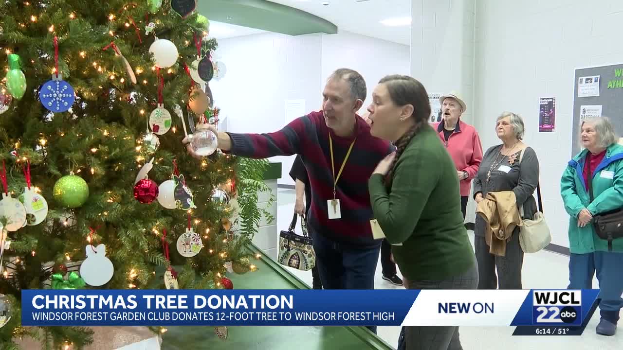 Windsor Forest High School receives donation of 12-foot Christmas tree