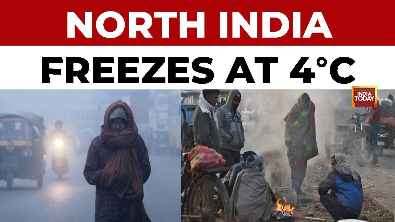 Cold wave intensifies in North India as temperatures dip to 4 degrees ...