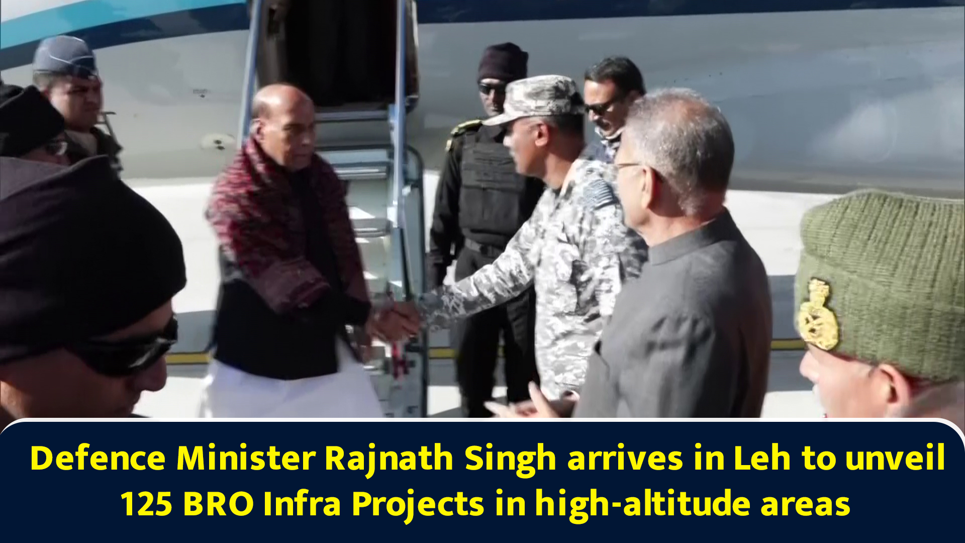 Defence Minister Rajnath Singh arrives in Leh to unveil 125 BRO infra ...