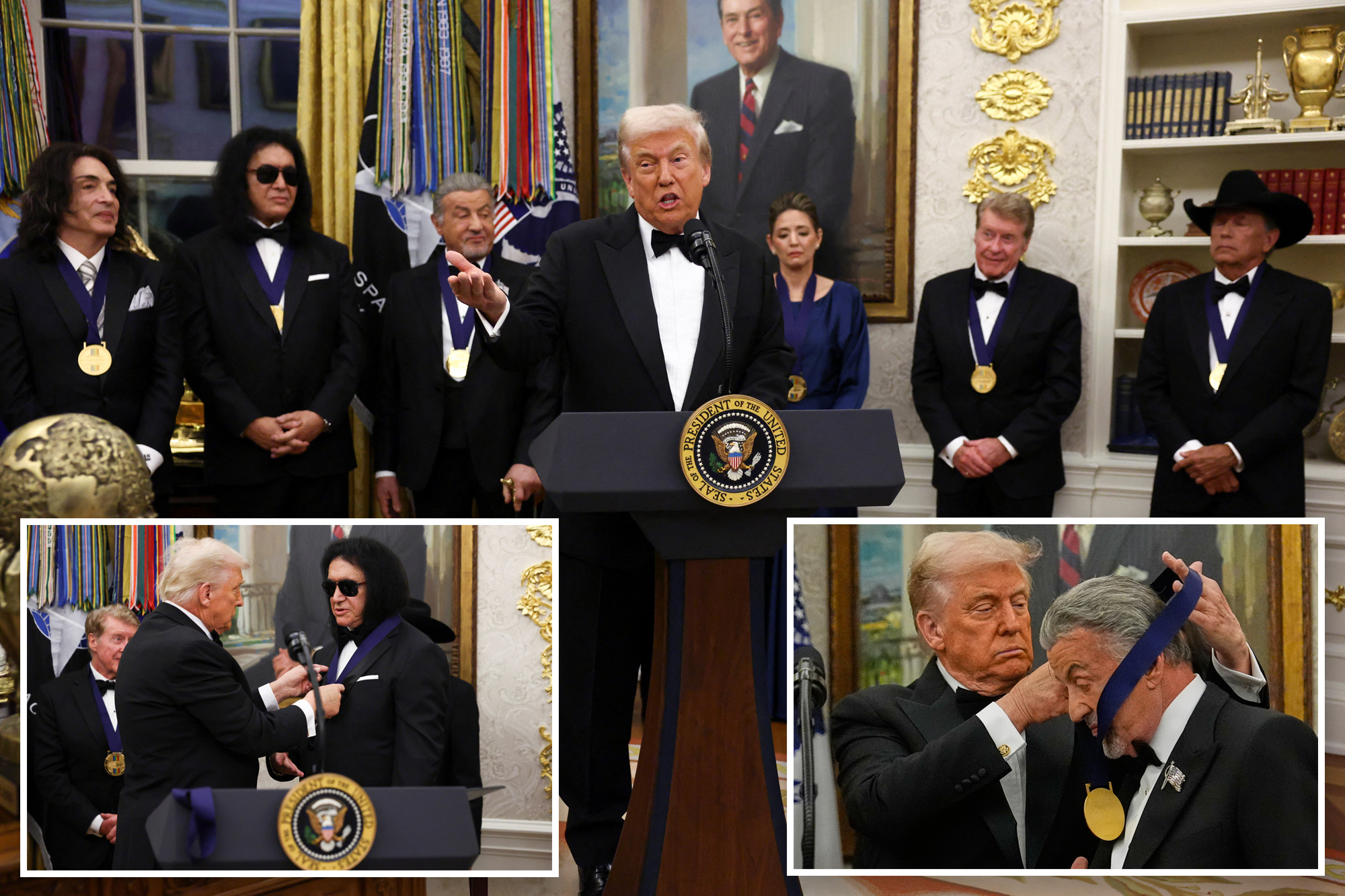 Trump awards medals to Kennedy Center honorees Gene Simmons, George ...