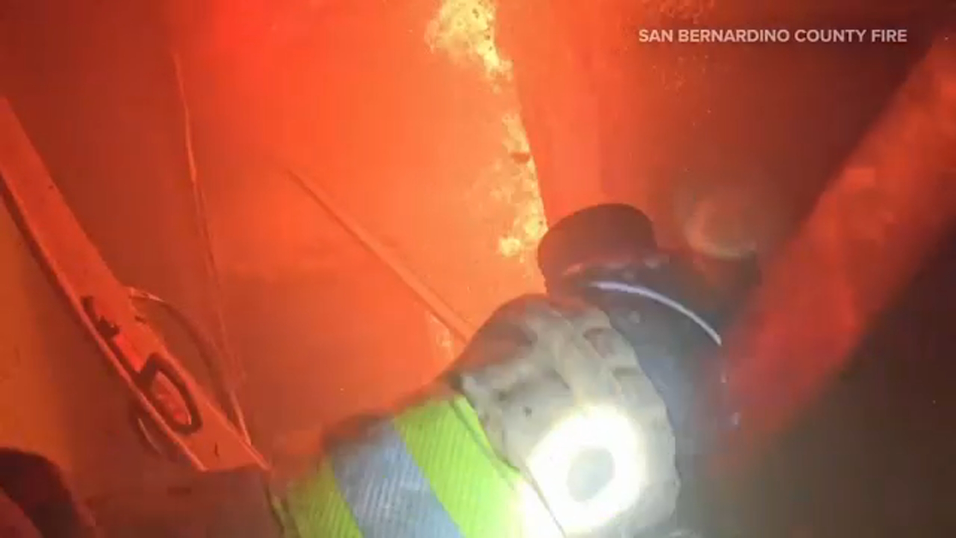 Dramatic video shows firefighters knock down house fire in Crestmore