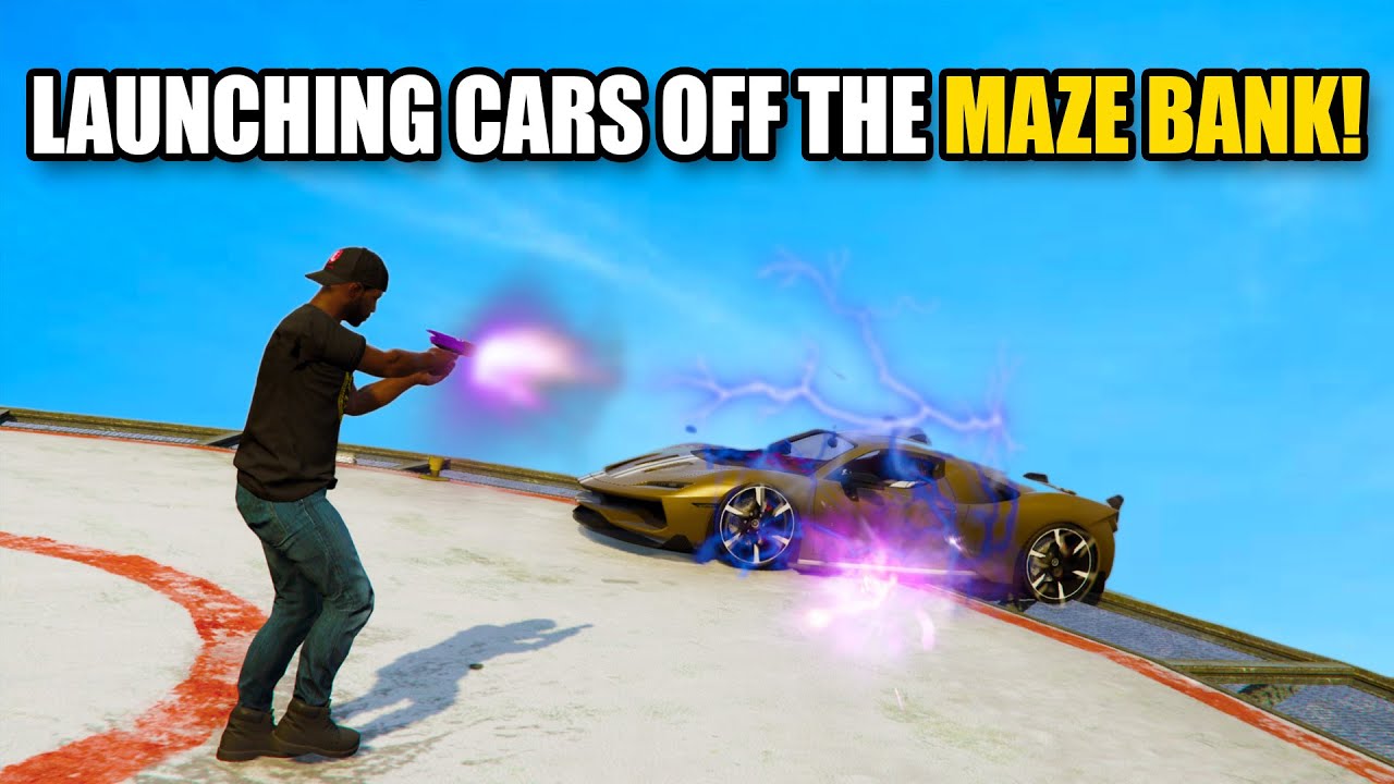Launching cars off the Maze Bank | GTA 5 thug life #411