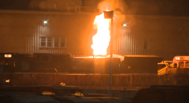 Amtrak locomotive catches fire in New Haven