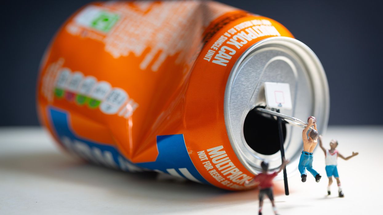 Tiny figures explore Irn-Bru cans in school project assisted by top ...