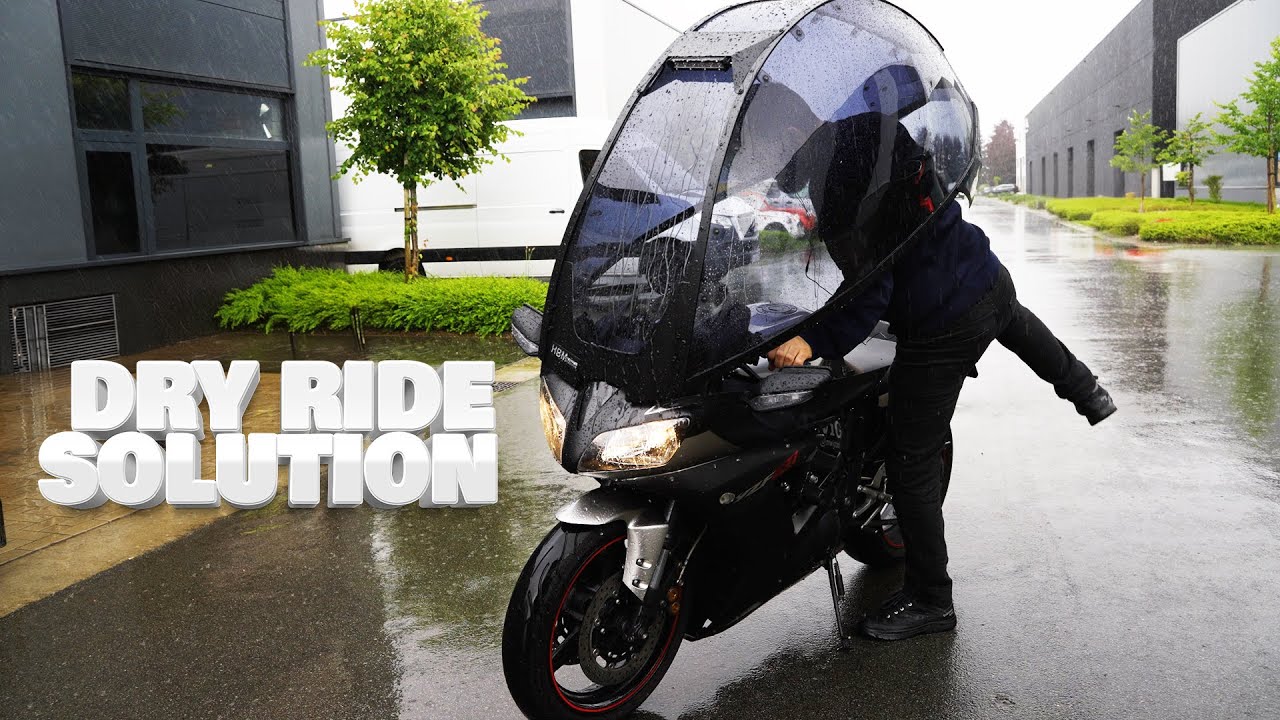 This engineer built a custom canopy for a motorcycle