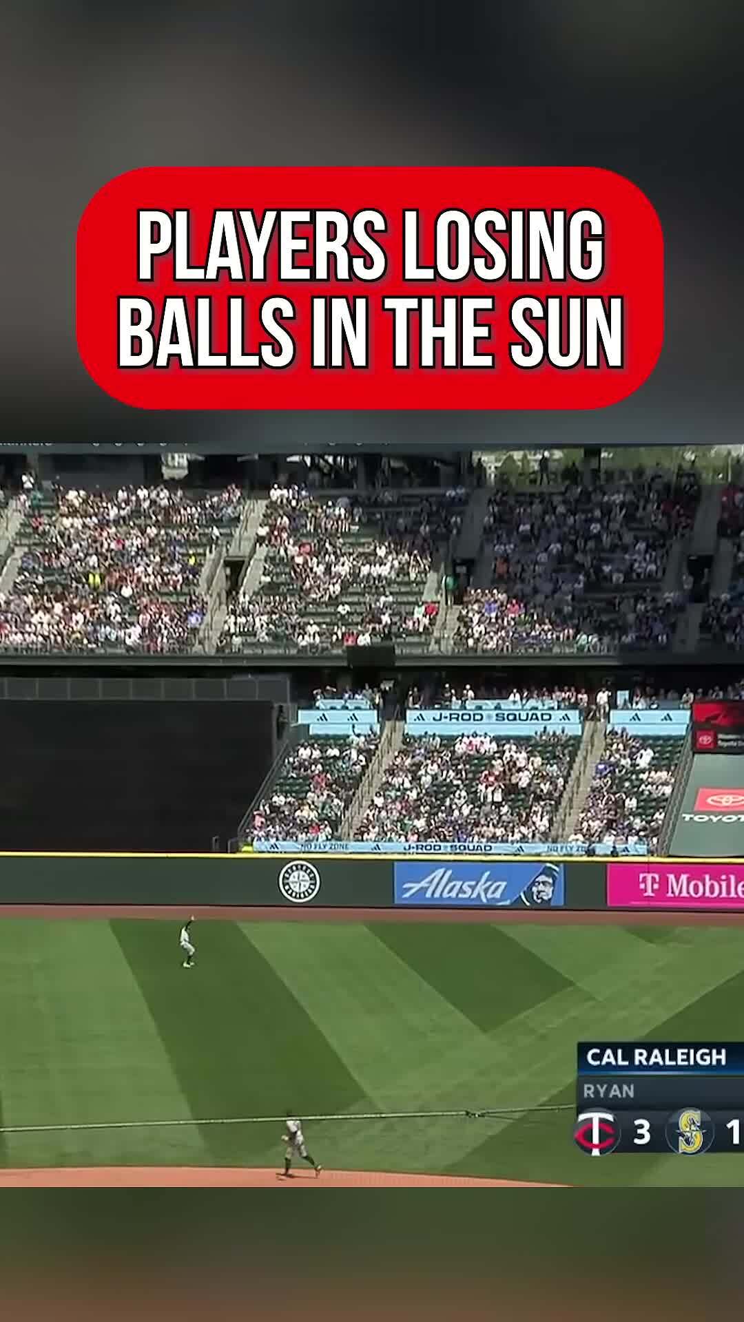 Players losing the ball in the sun 2024 #baseball #mlb #funny #sports # ...