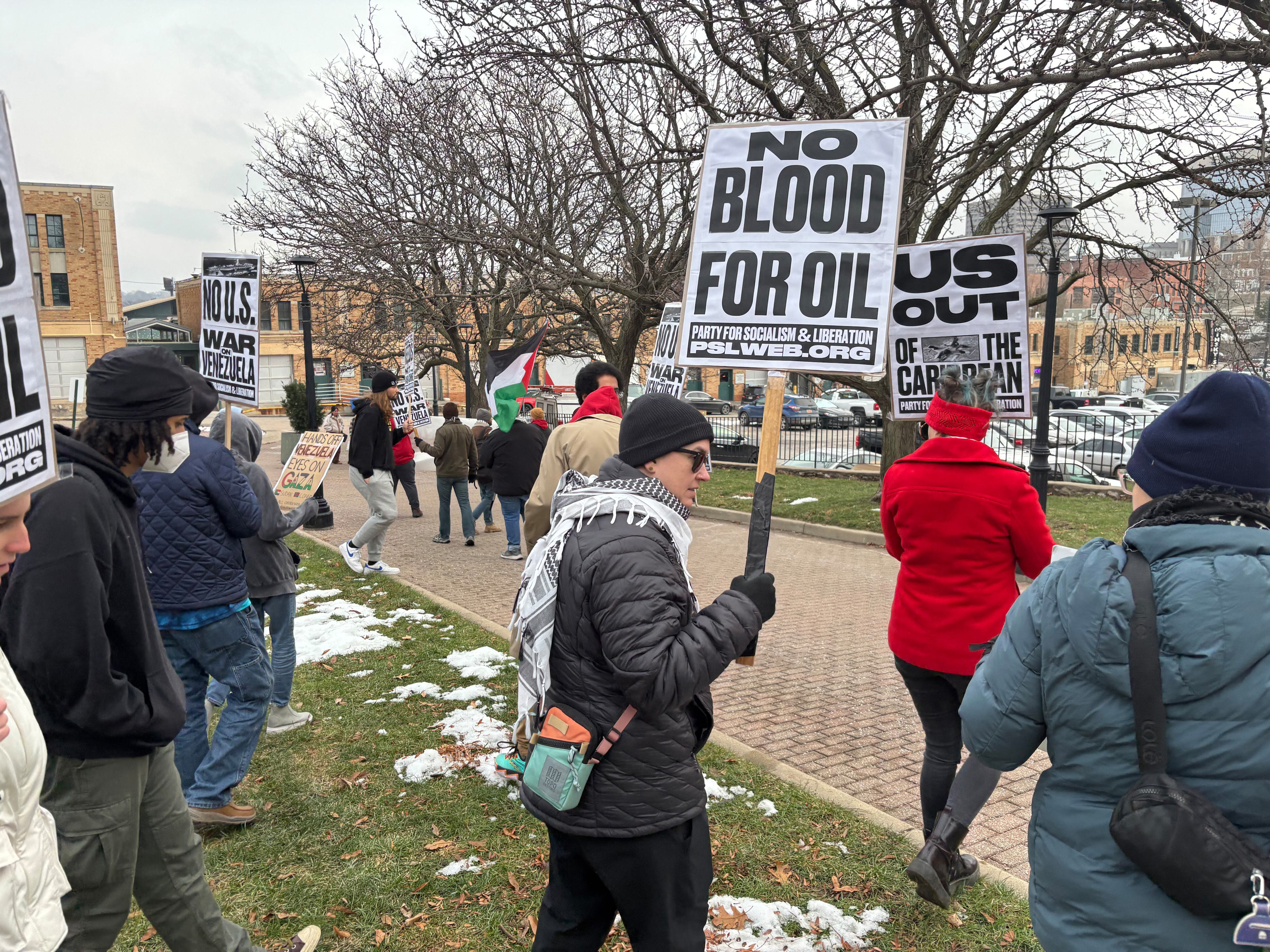 Kansas City protesters rally against Caribbean military strikes