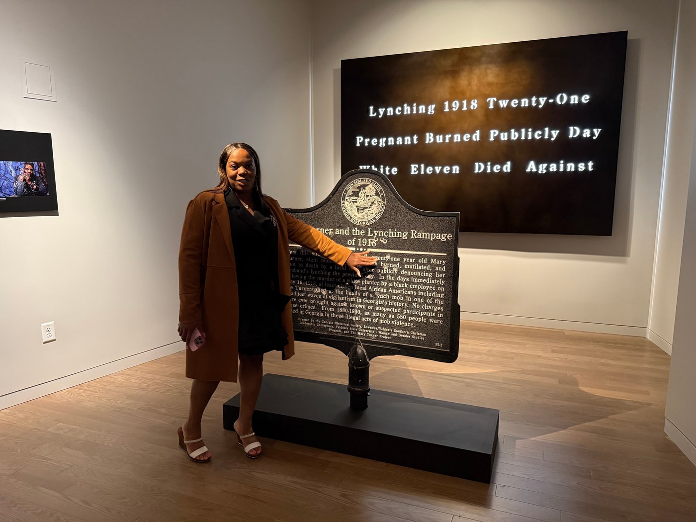 Bullet-pocked marker memorializing 1918 lynching goes on display in Atlanta