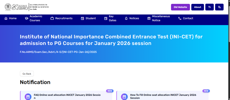 AIIMS INI CET January 2026 counselling registration begins: Check ...