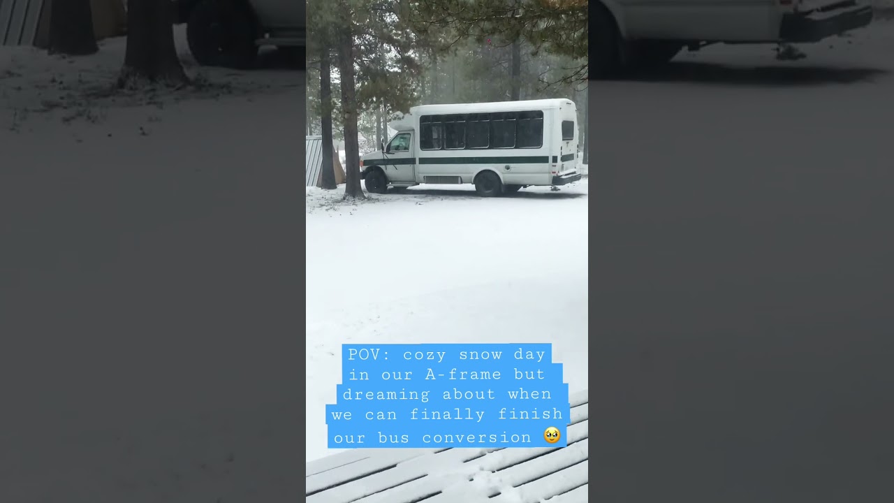 Our snowy shuttle bus conversion