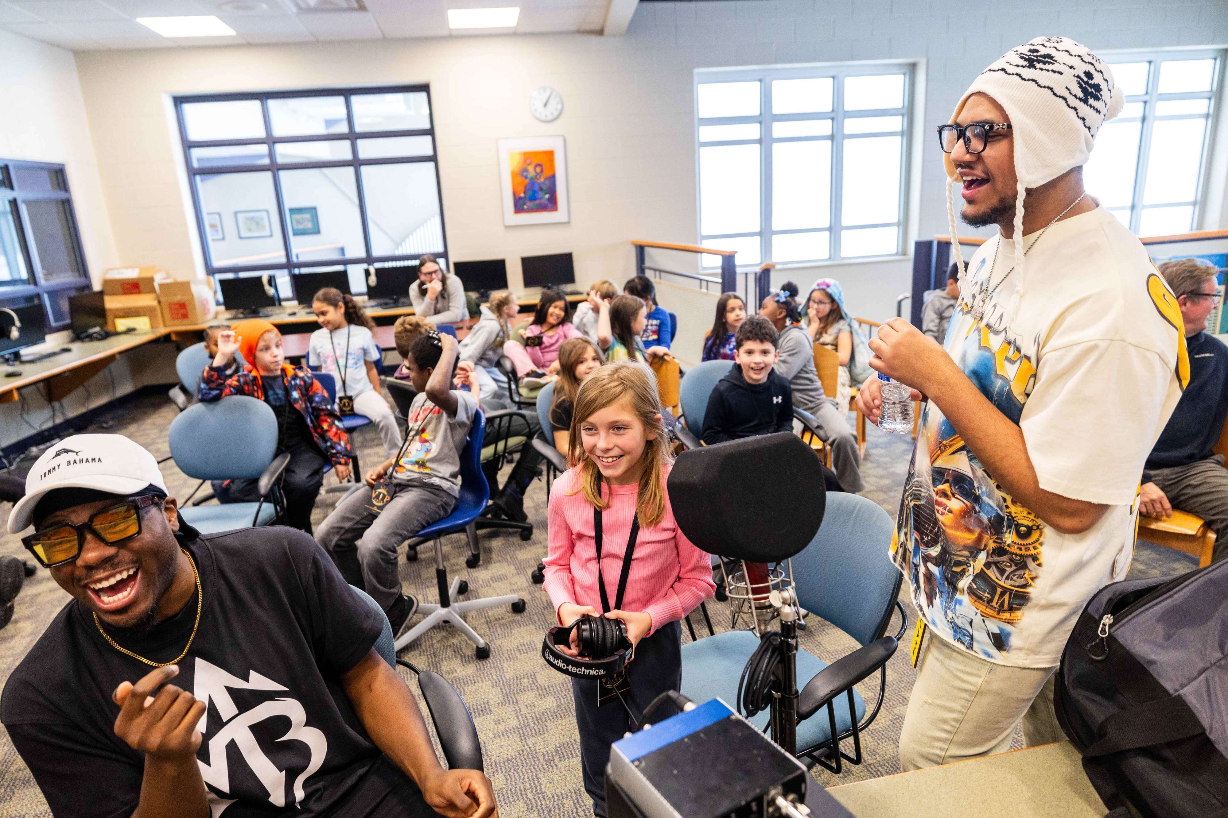 Kalamazoo rapper, producer get elementary youth excited about hip-hop