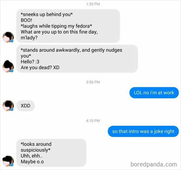 People on this group are sharing screenshots of really cringy texts ...
