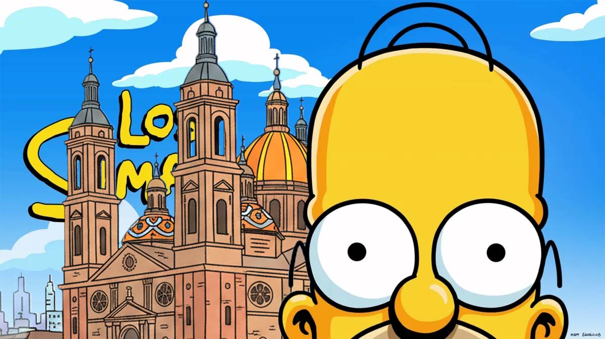 Los Simpson visitan Zaragoza en un vídeo viral y tienes que verlo