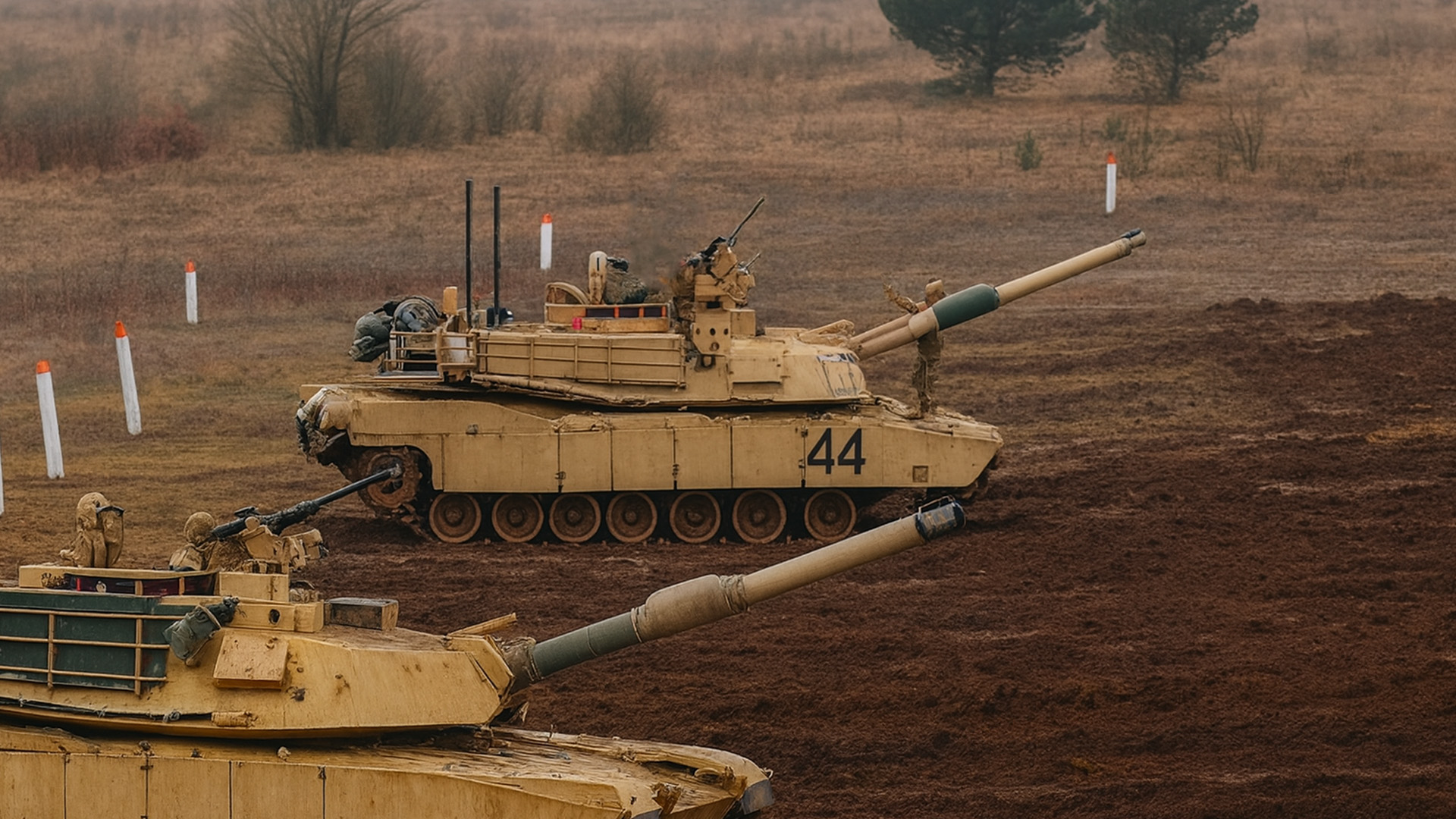 Amerikaanse Abrams-tanks voeren schietoefeningen uit in Polen