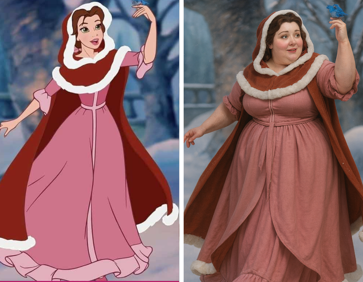 Artist redraws Disney characters with realistic proportions
