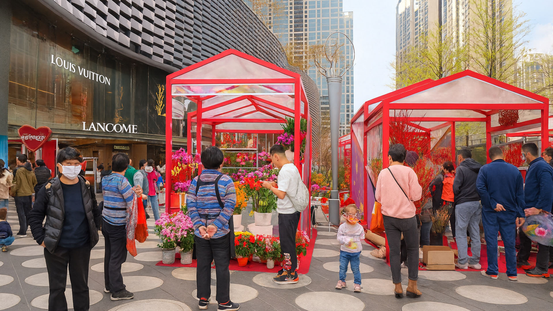 Blooming colors bring life to the modern city