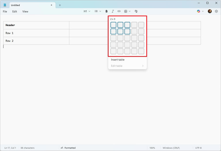 Add markdown tables in Notepad on Windows 11 with ease — here's how