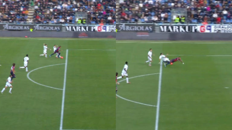 Moviola Cagliari-Roma: prima è dato e poi tolto un rigore per fallo di ...