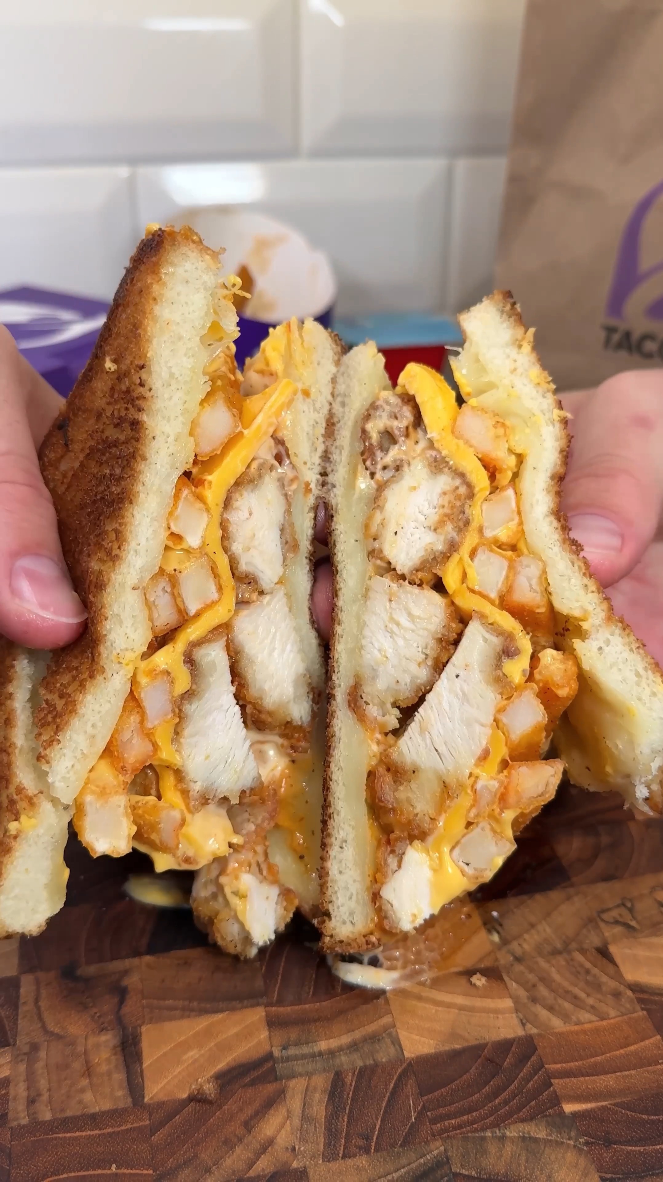 Taco Bell chicken nugget toastie