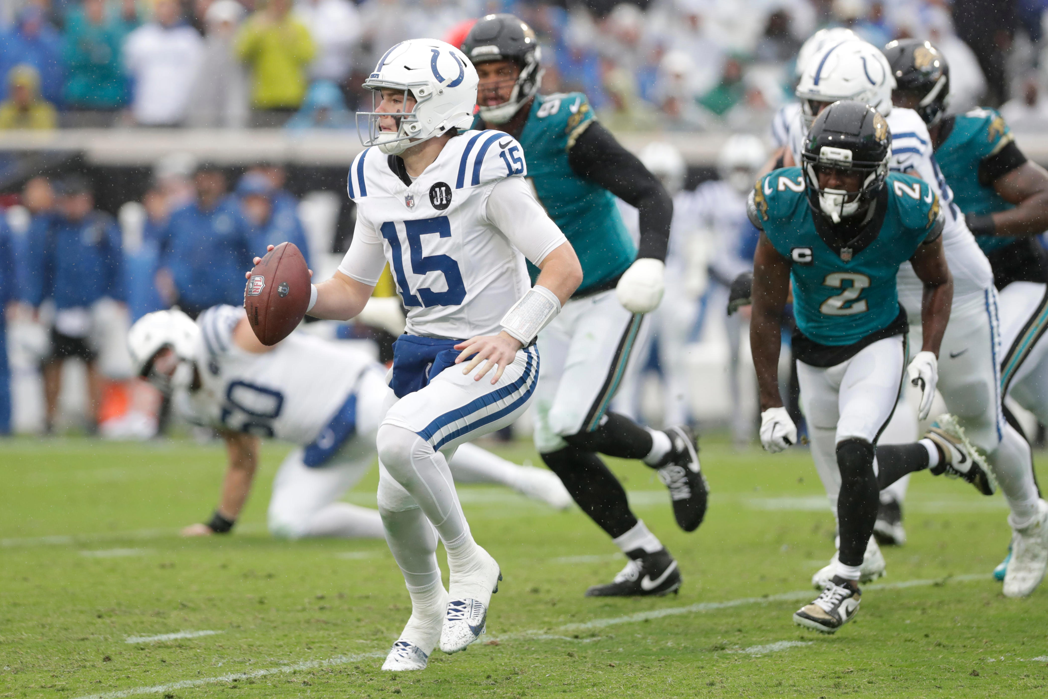 Colts QB Riley Leonard stats, numbers today in Week 14 vs. Jacksonville ...