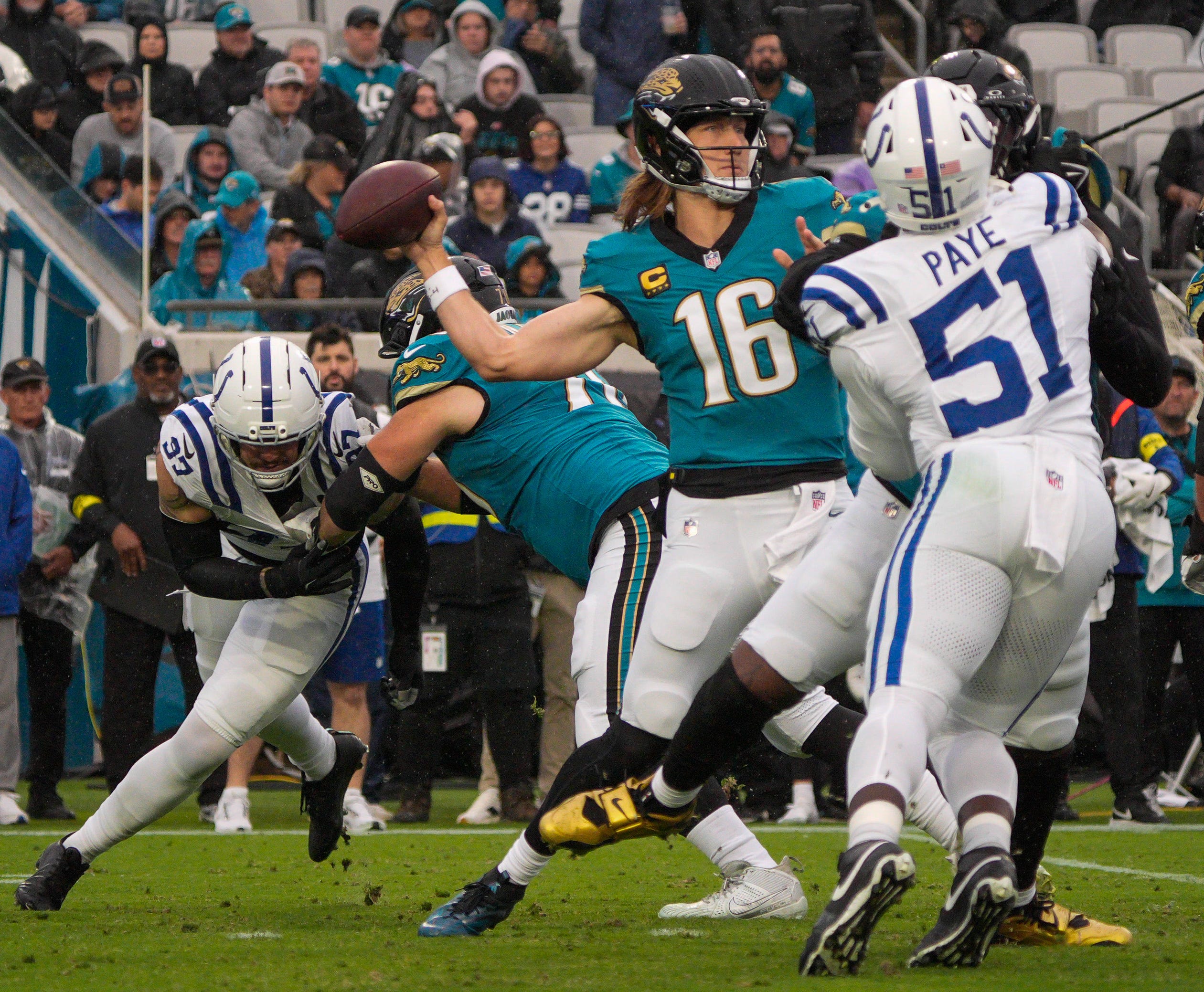 Jaguars face Colts team without hurt QB Daniel Jones. See live updates