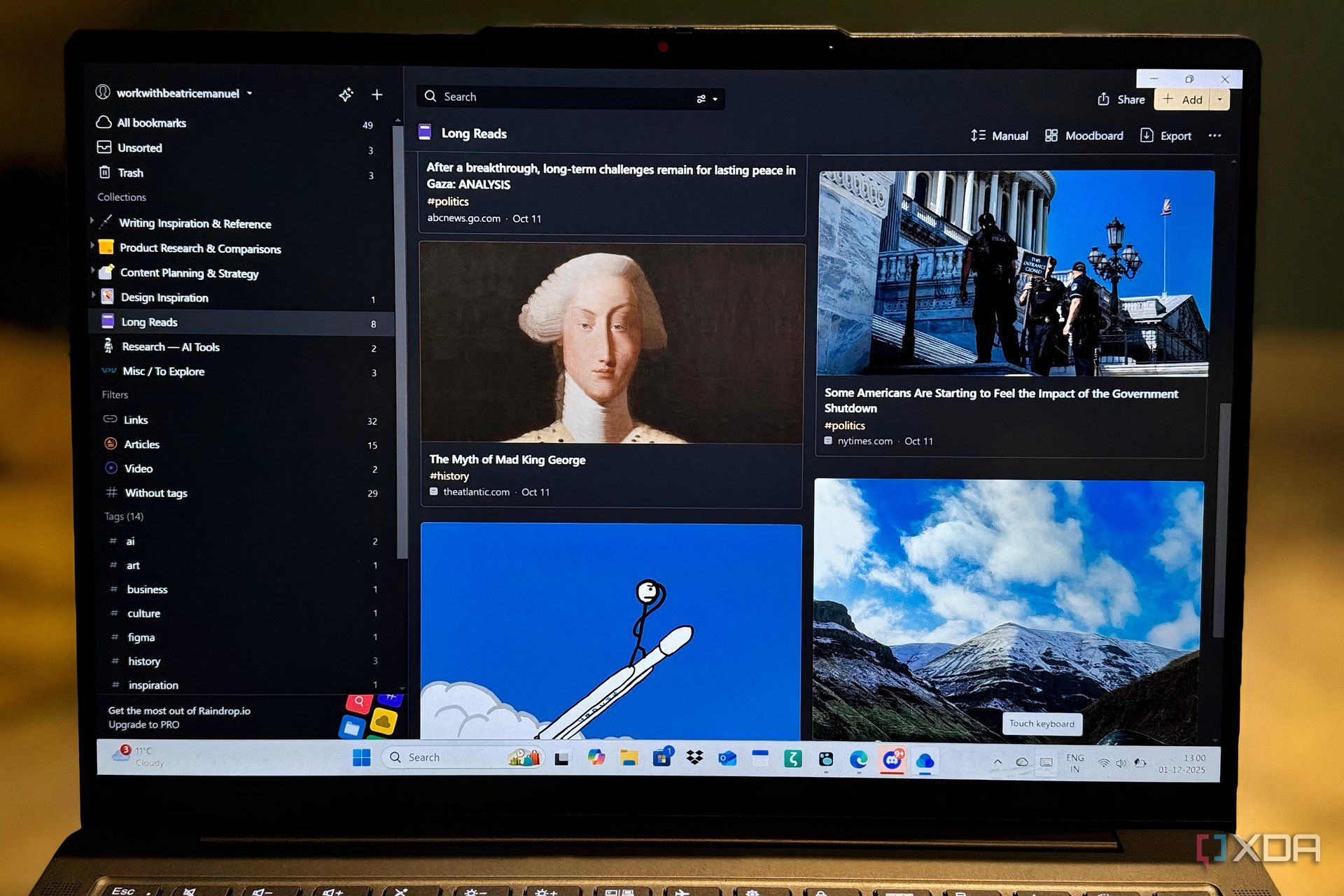 I turned Raindrop.io into a visual research board — no Notion or ...