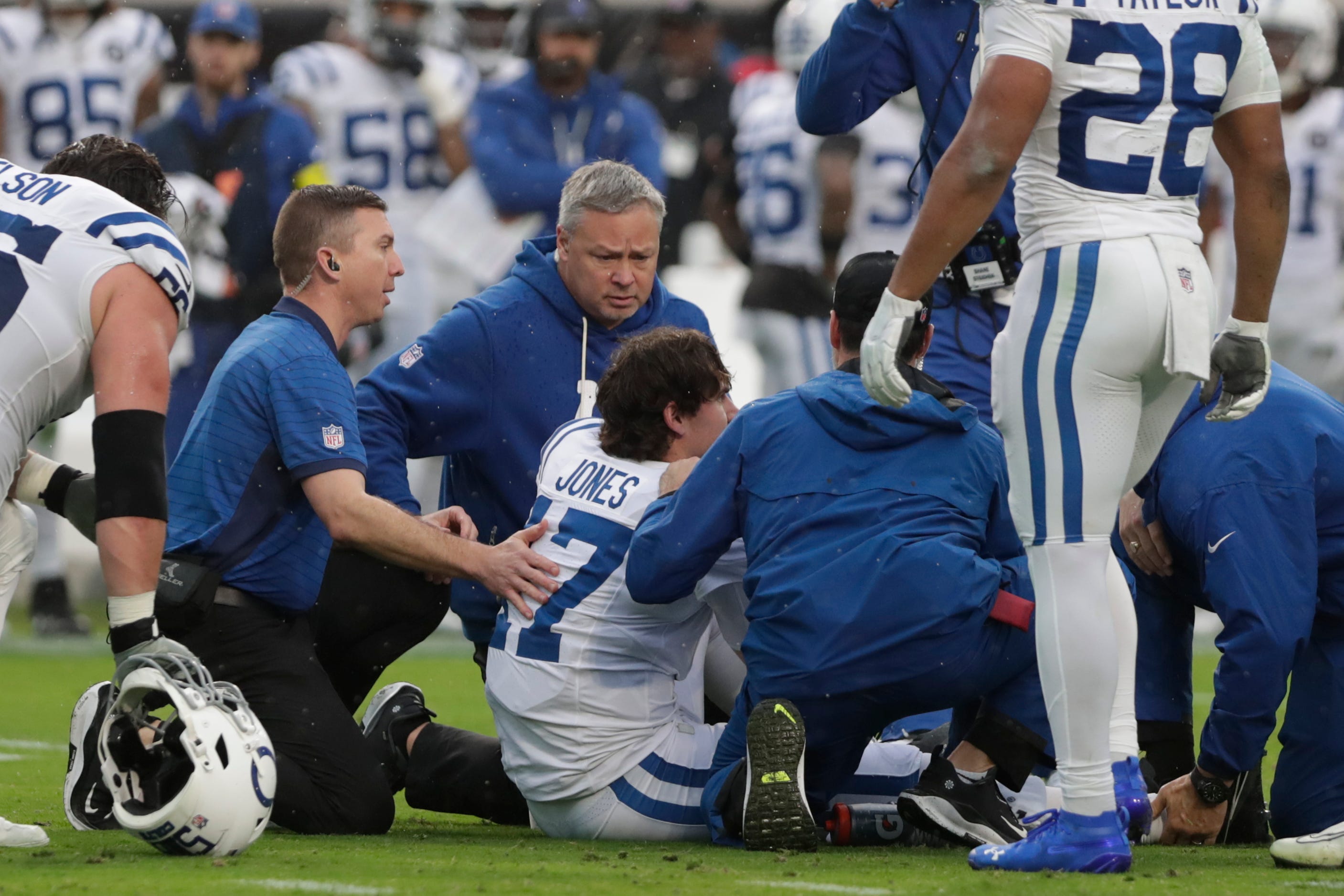 Colts QB Daniel Jones stats, numbers, injury today in Week 14 vs ...