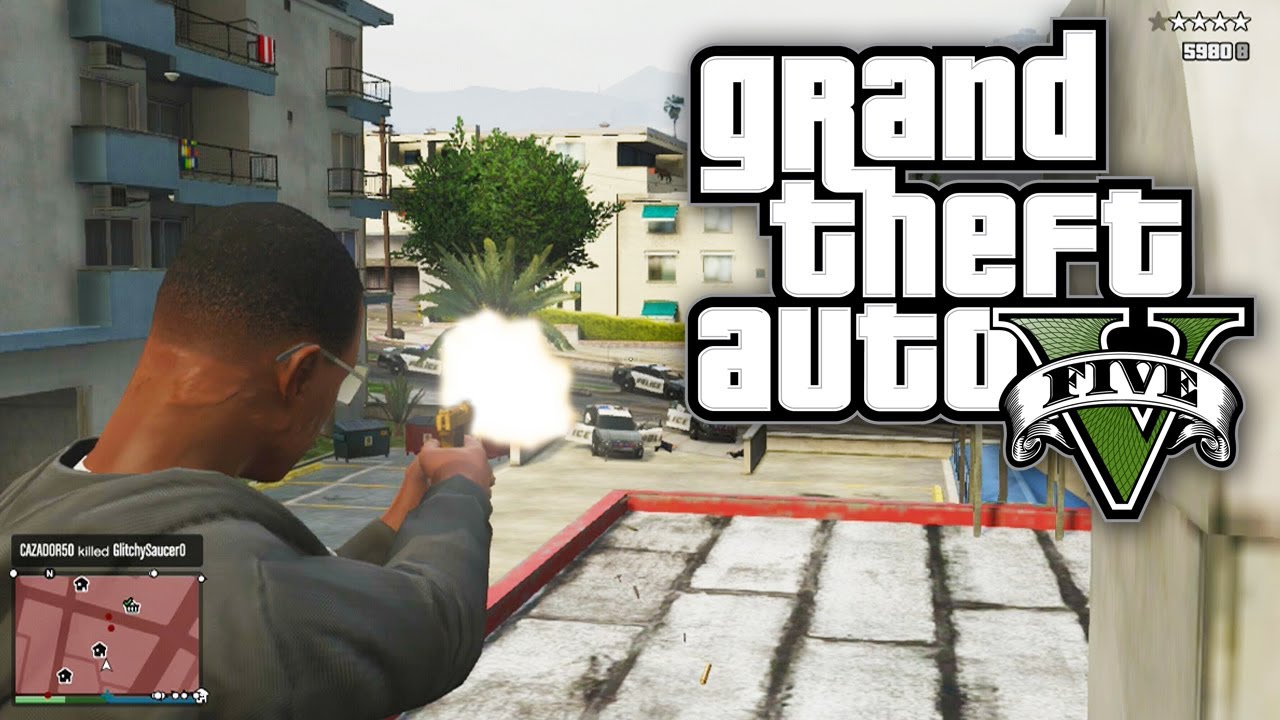 GTA 5 challenge - 5 stars w/ the SNS pistol! (GTA V online)