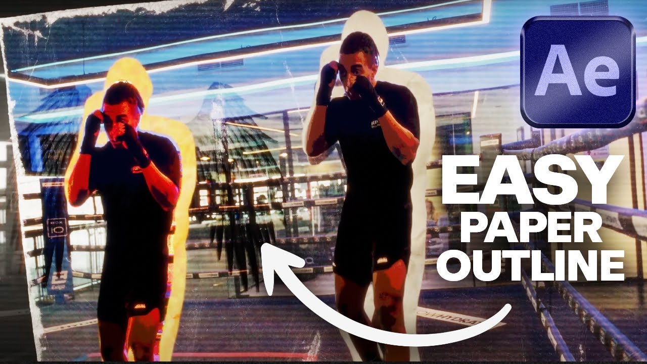 Paper outline mixed media effect After Effects tutorial