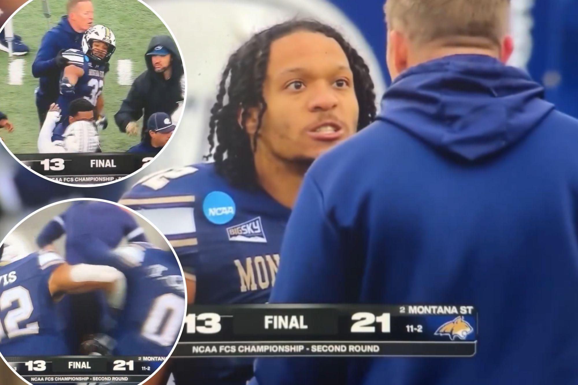 Montana State running back goes ballistic on head coach in fiery scene ...