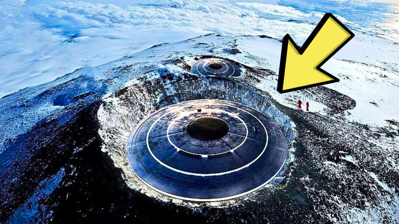 Drone reveals hidden interior inside mysterious glass dome