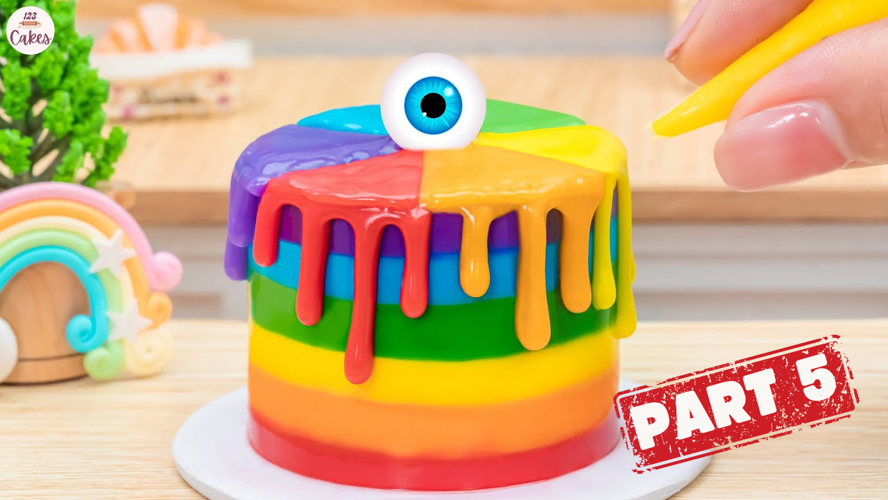 Mini rainbow cake tutorial | Best decorating ideas part 5