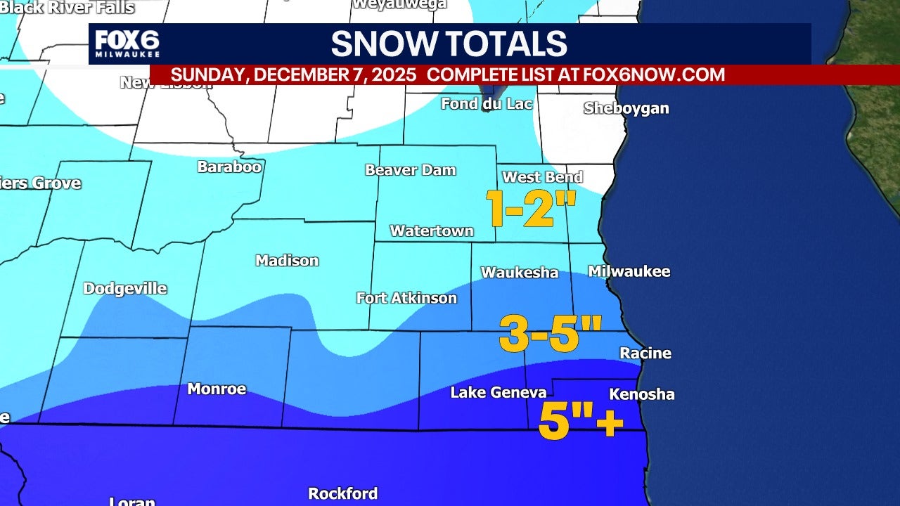 Wisconsin snowfall totals: Overnight snow on Saturday-Sunday, Dec. 6-7