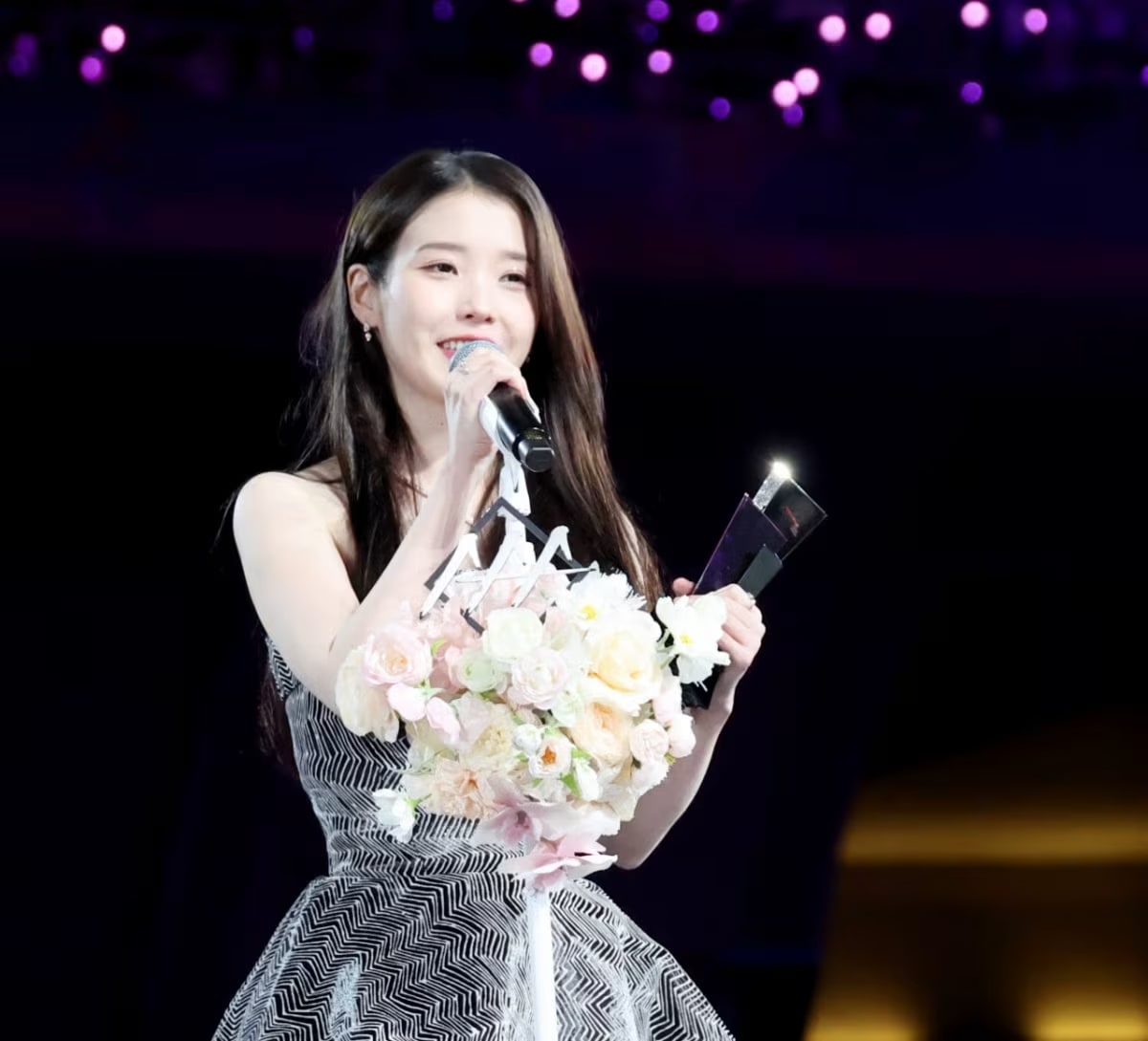 IU hopes to win awards with Byeon Woo Seok next year after sweeping AAA ...