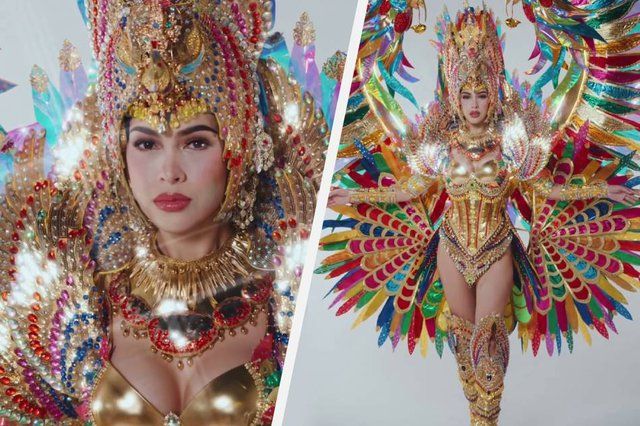 PH's Chelsea Fernandez stuns in Sarimanok-inspired costume for Miss ...