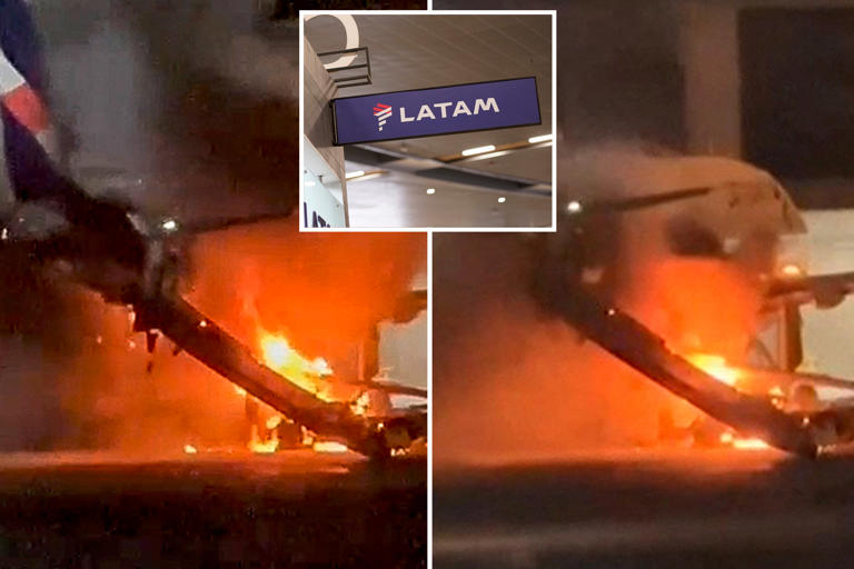 Panicked passengers escape plane after Brazil airport fire engulfs jet ...