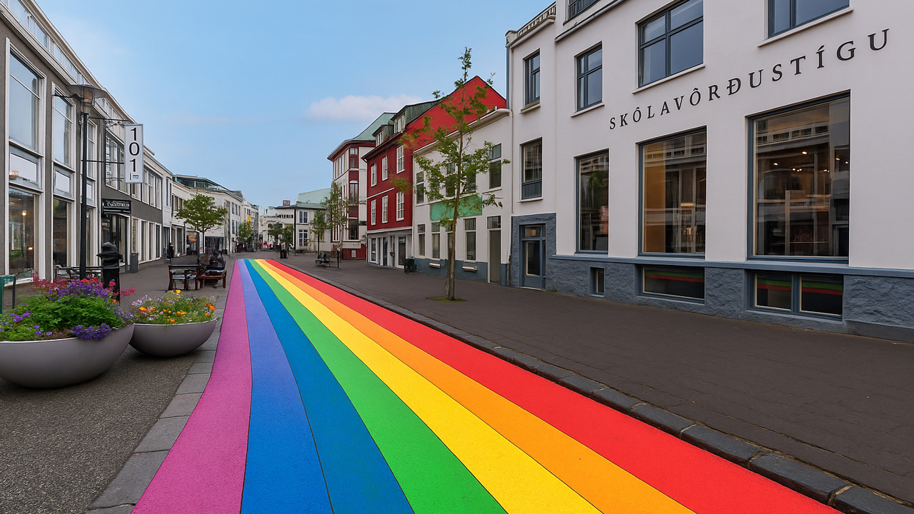 What makes Rainbow Street so famous in Iceland?