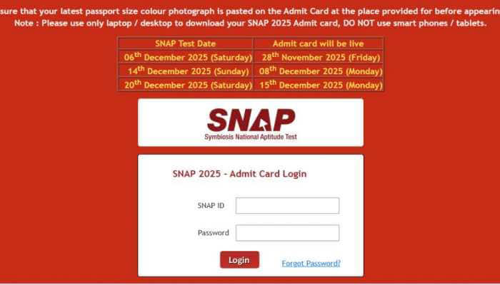 SNAP test 2 admit card 2025 out at snaptest.org - check direct link to ...