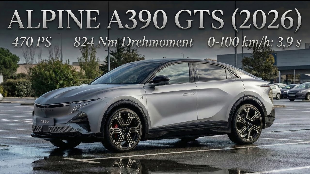2026 Alpine A390 GTS in Gris Tonnerre Mat | 470 PS, Allrad, 3,9 s auf 100