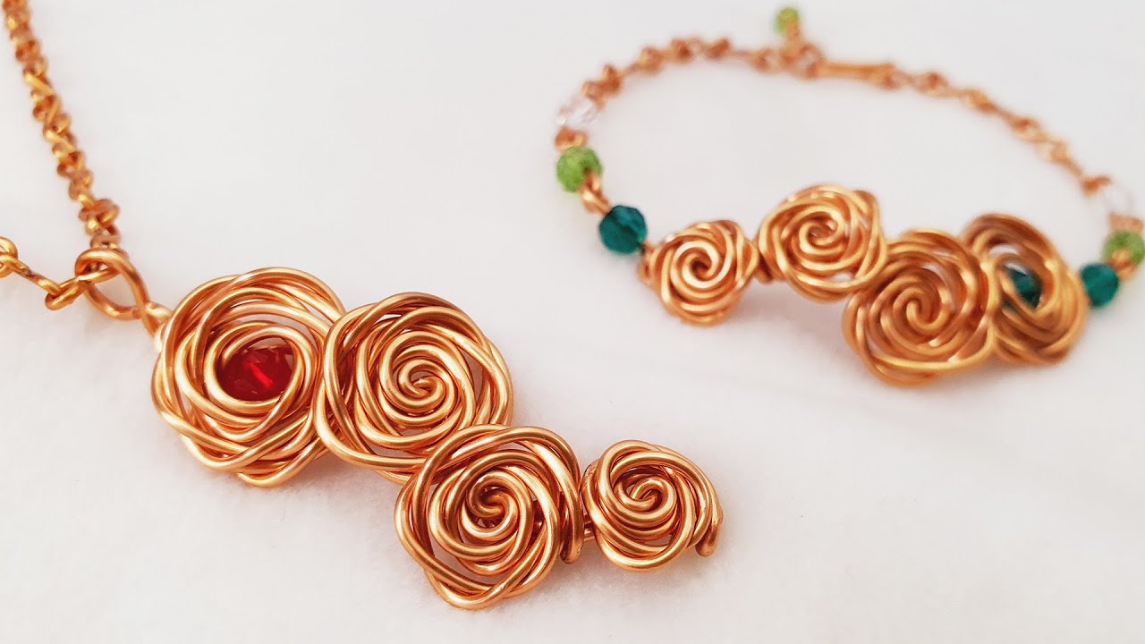 Handmade jewellery making at home - Rose pendant