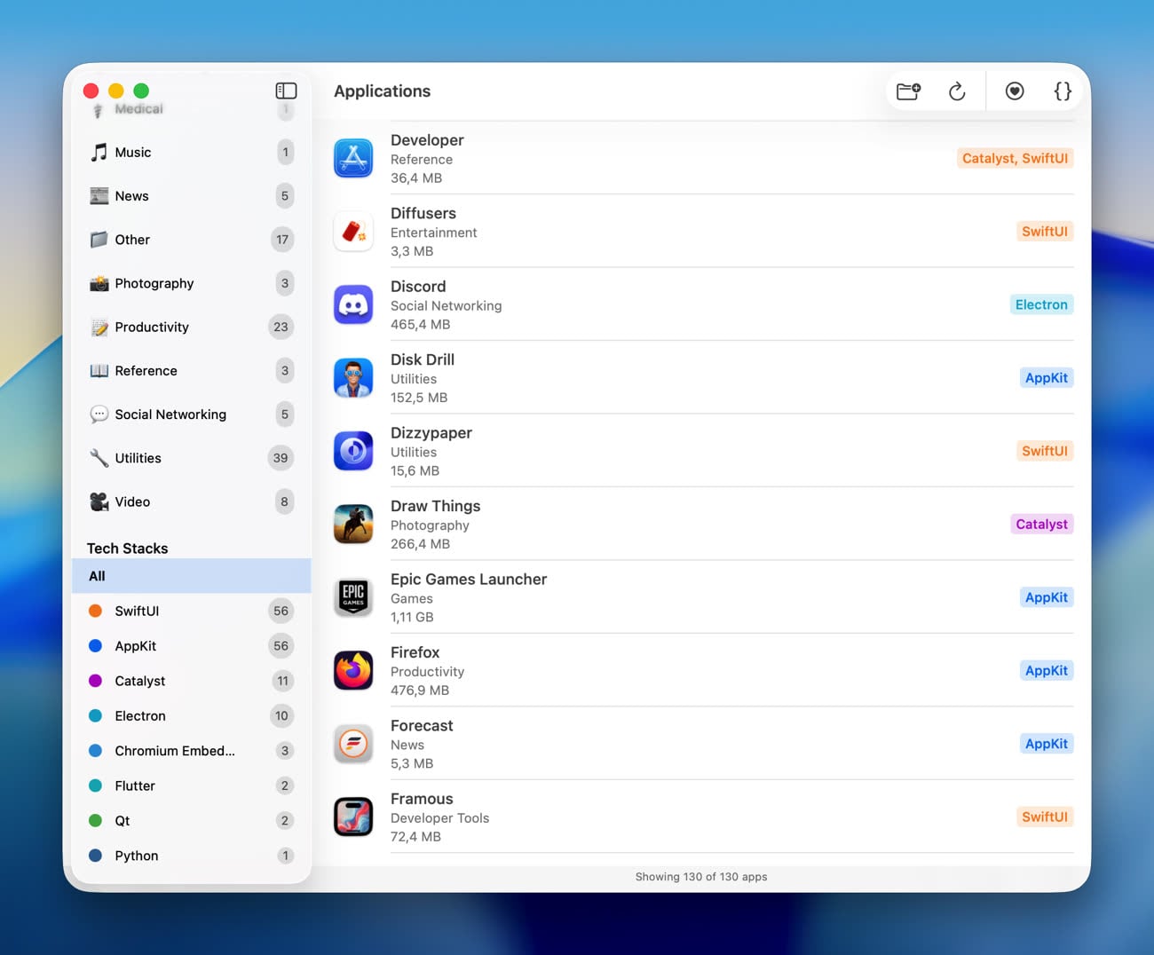 App Detective dévoile la technologie derrière chaque app Mac