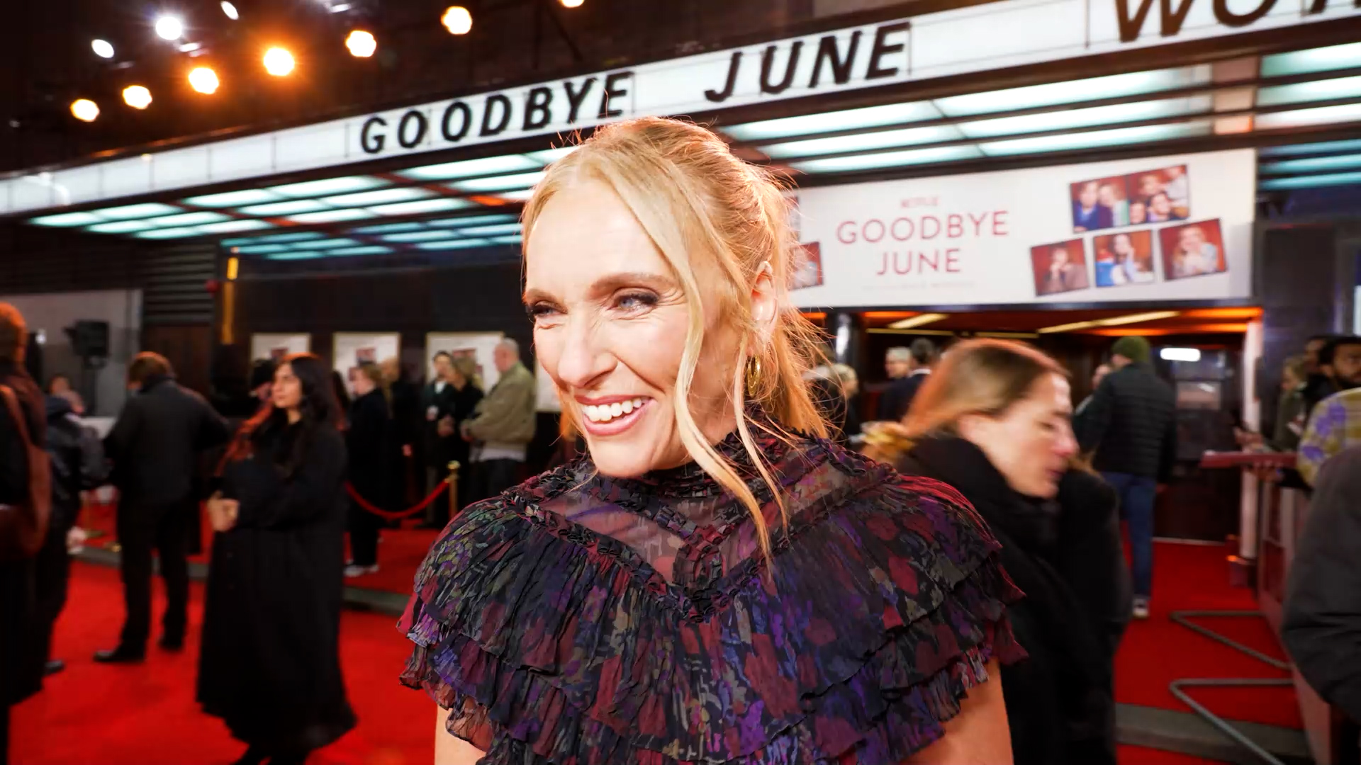 Raw video: UK premiere of 'Goodbye June': Interview with Toni Collette 1/6