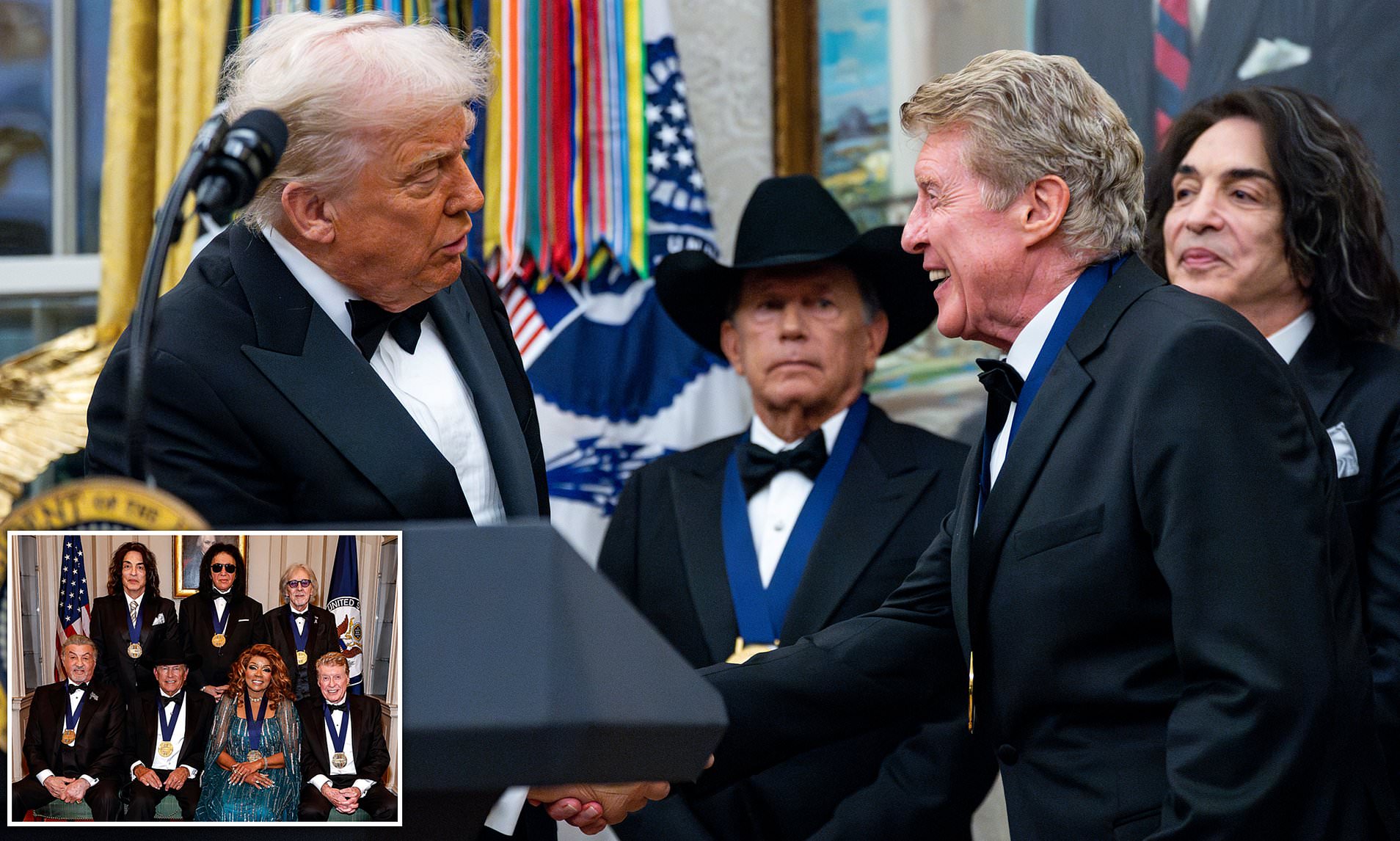 Donald Trump awards Michael Crawford a lifetime achievement award ...